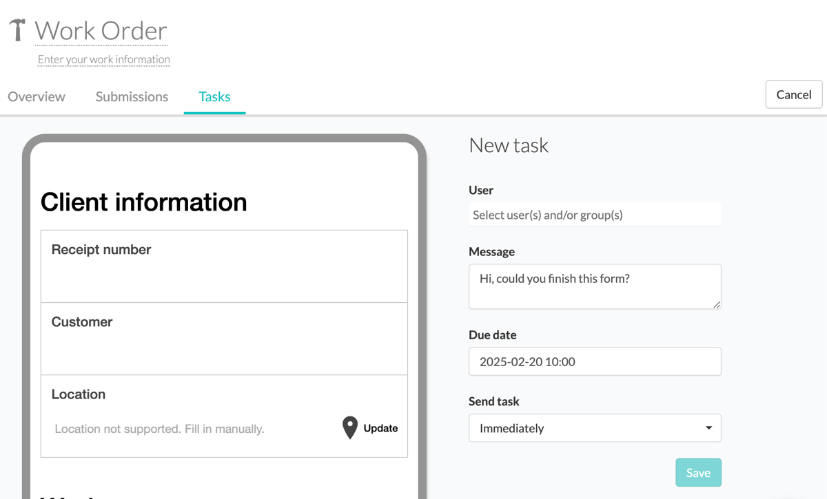 How to send Tasks | MoreApp